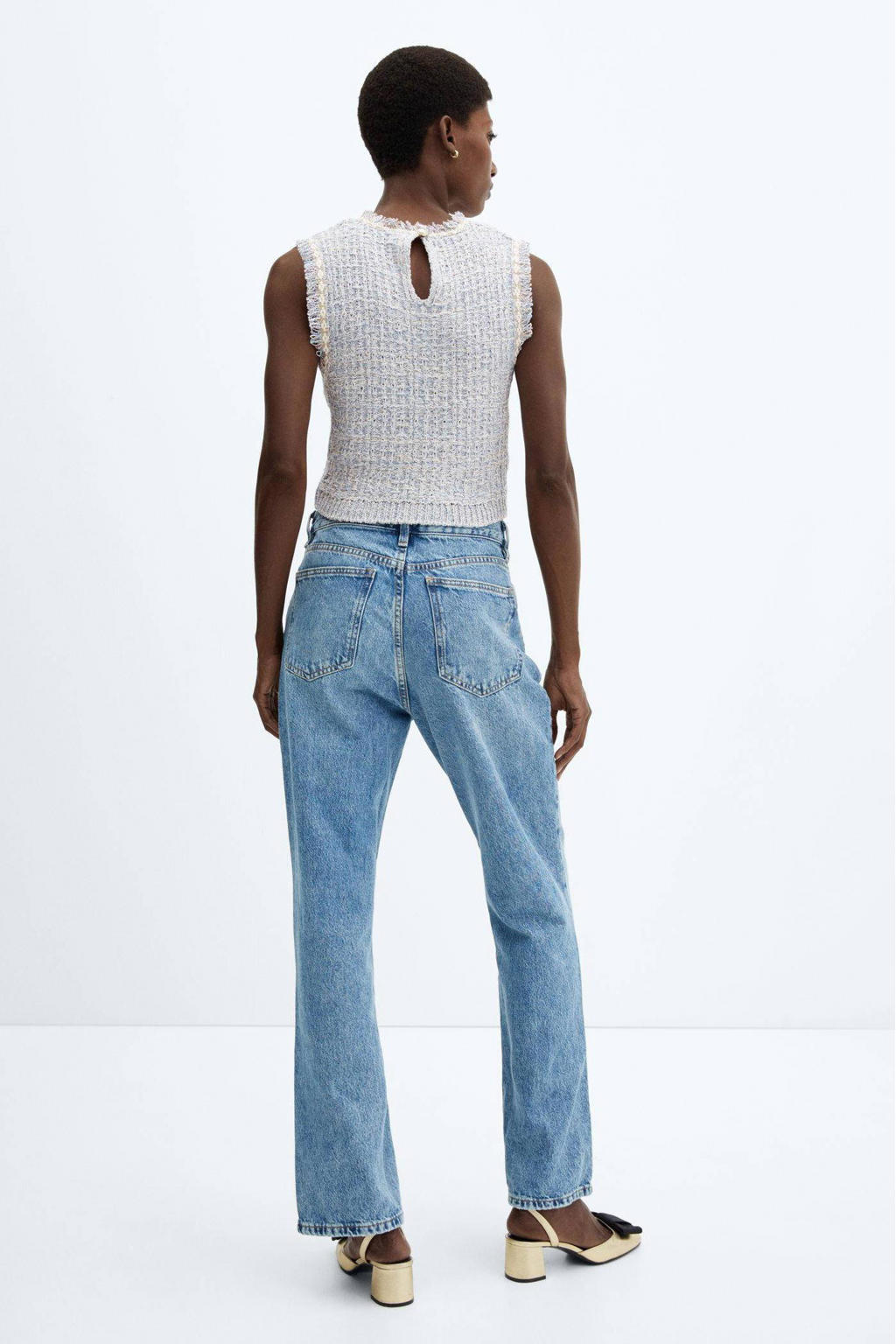 Mango tweed top lichtblauw kopen? | Morgen in huis | wehkamp