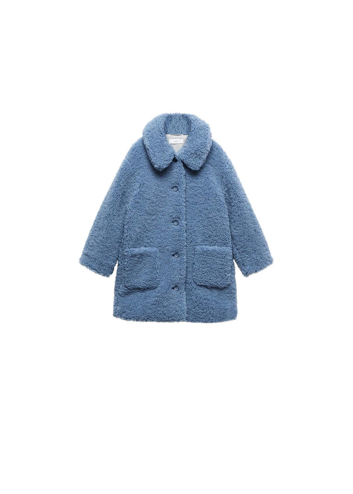 Mango Kids teddy winterjas lichtblauw | wehkamp