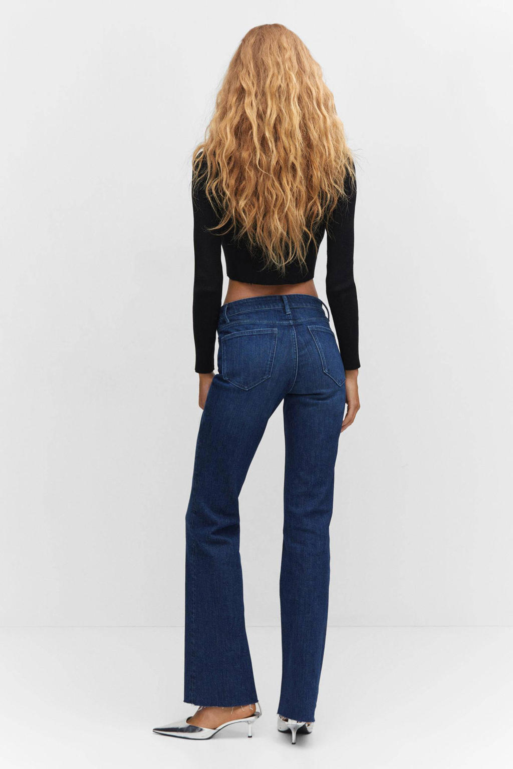 Mango cropped jeans dark blue denim | wehkamp