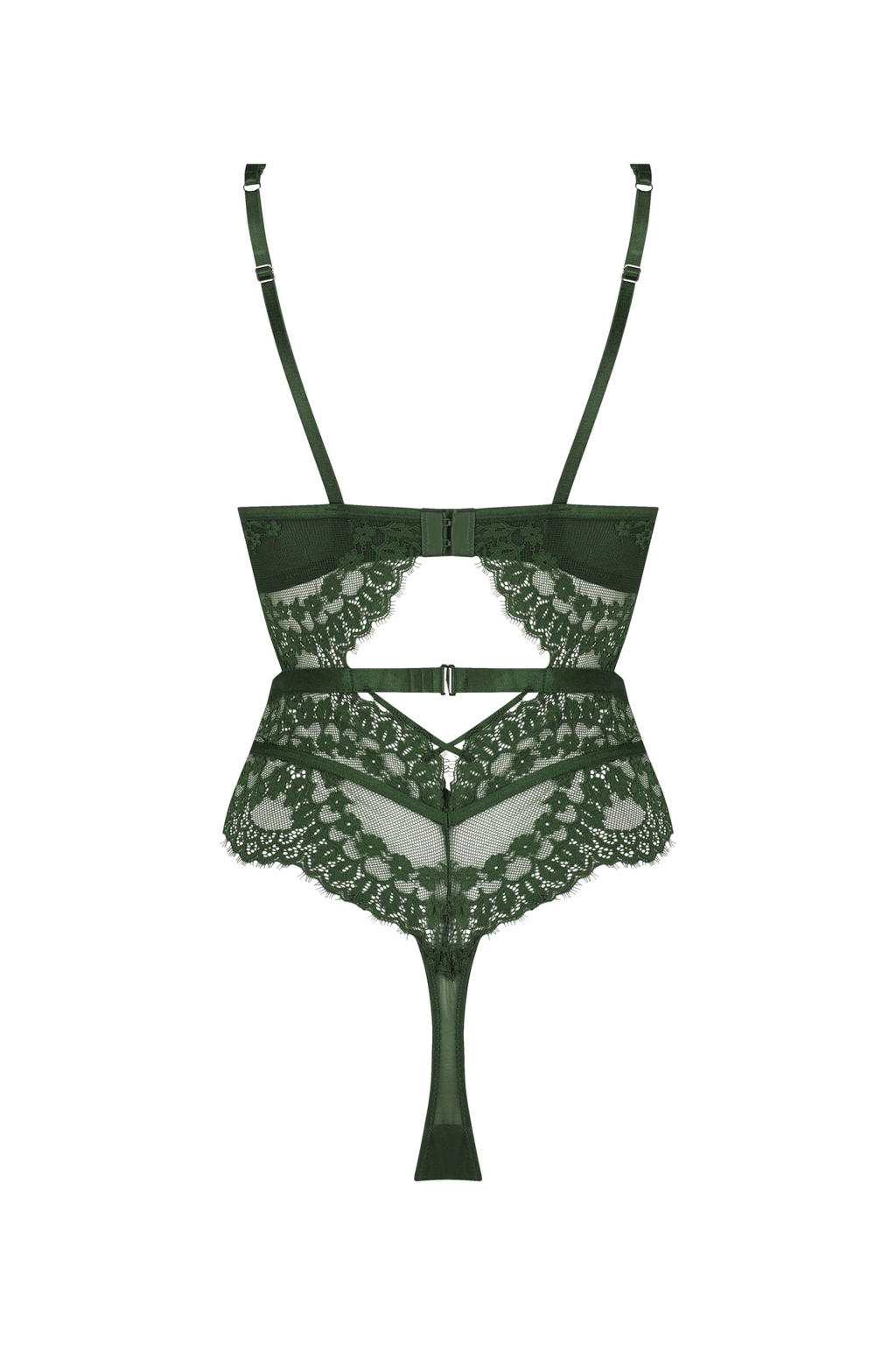 Hunkemöller stringbody met beugel Sanne groen | wehkamp