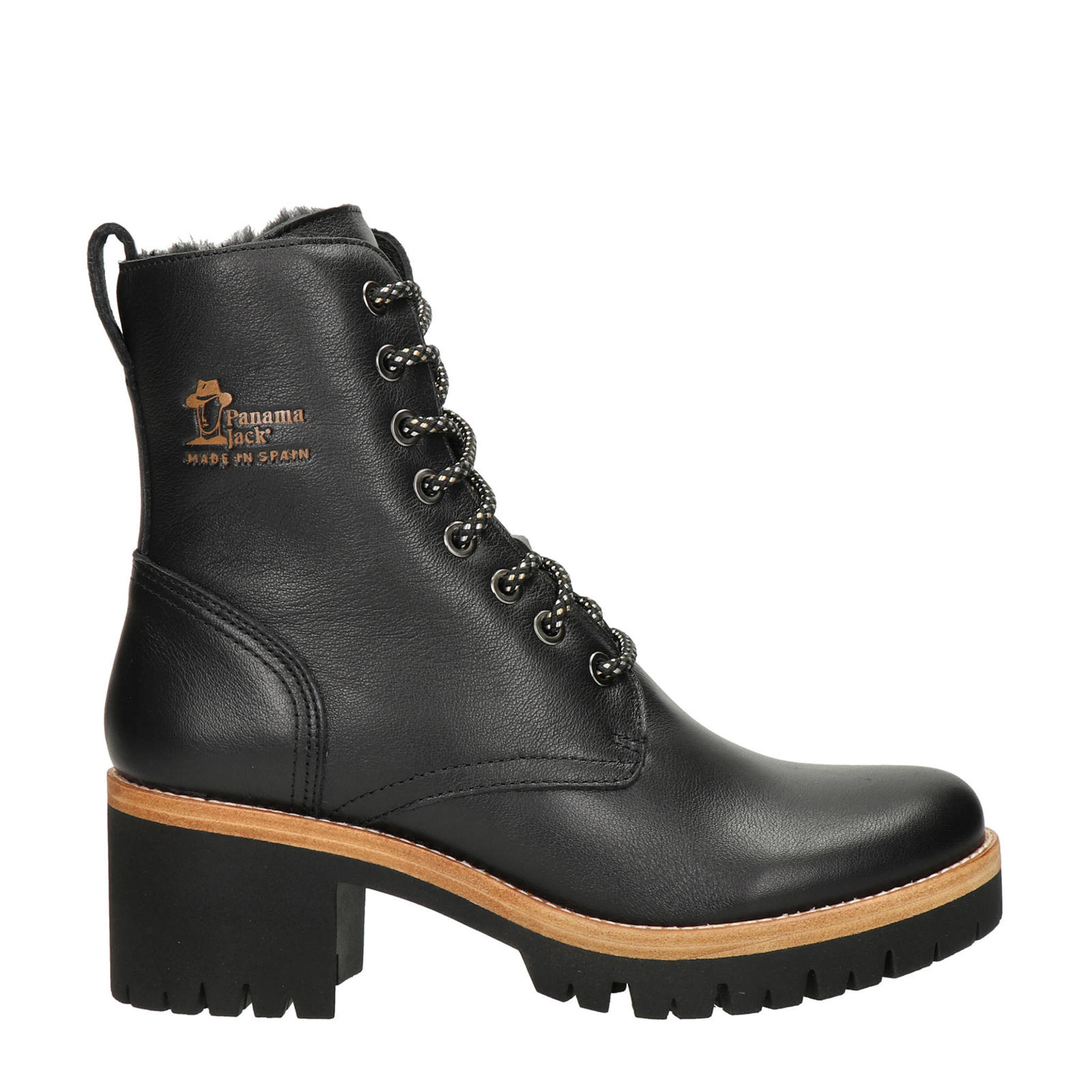 Panama Jack Padma B12 leren veterboots zwart | wehkamp