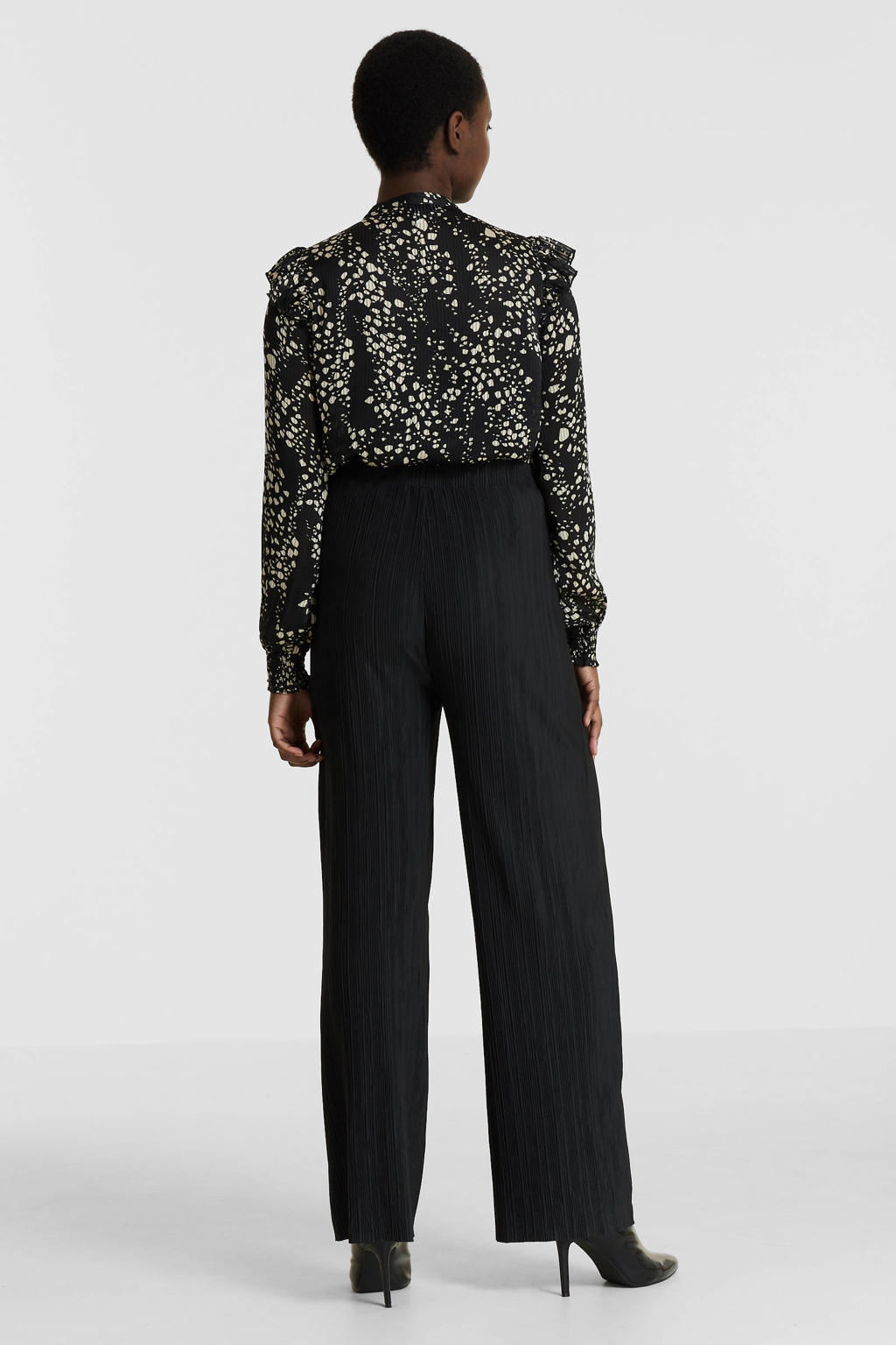 Imagine plisse wide leg broek zwart | wehkamp