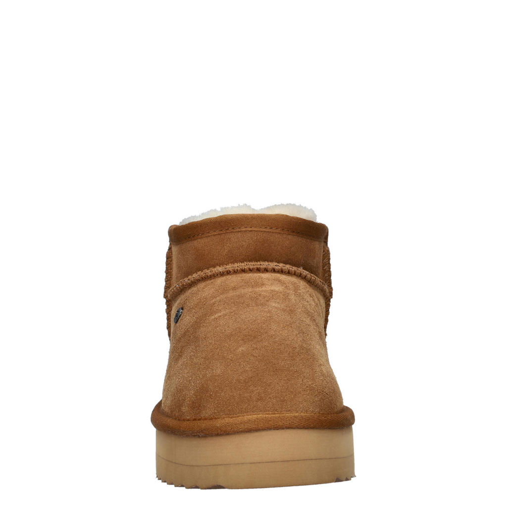 Warmbat Australia Durack Plateau suède enkelboots cognac | wehkamp