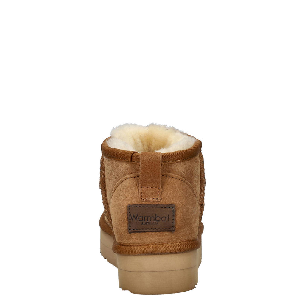 Warmbat Australia Durack Plateau suède enkelboots cognac | wehkamp