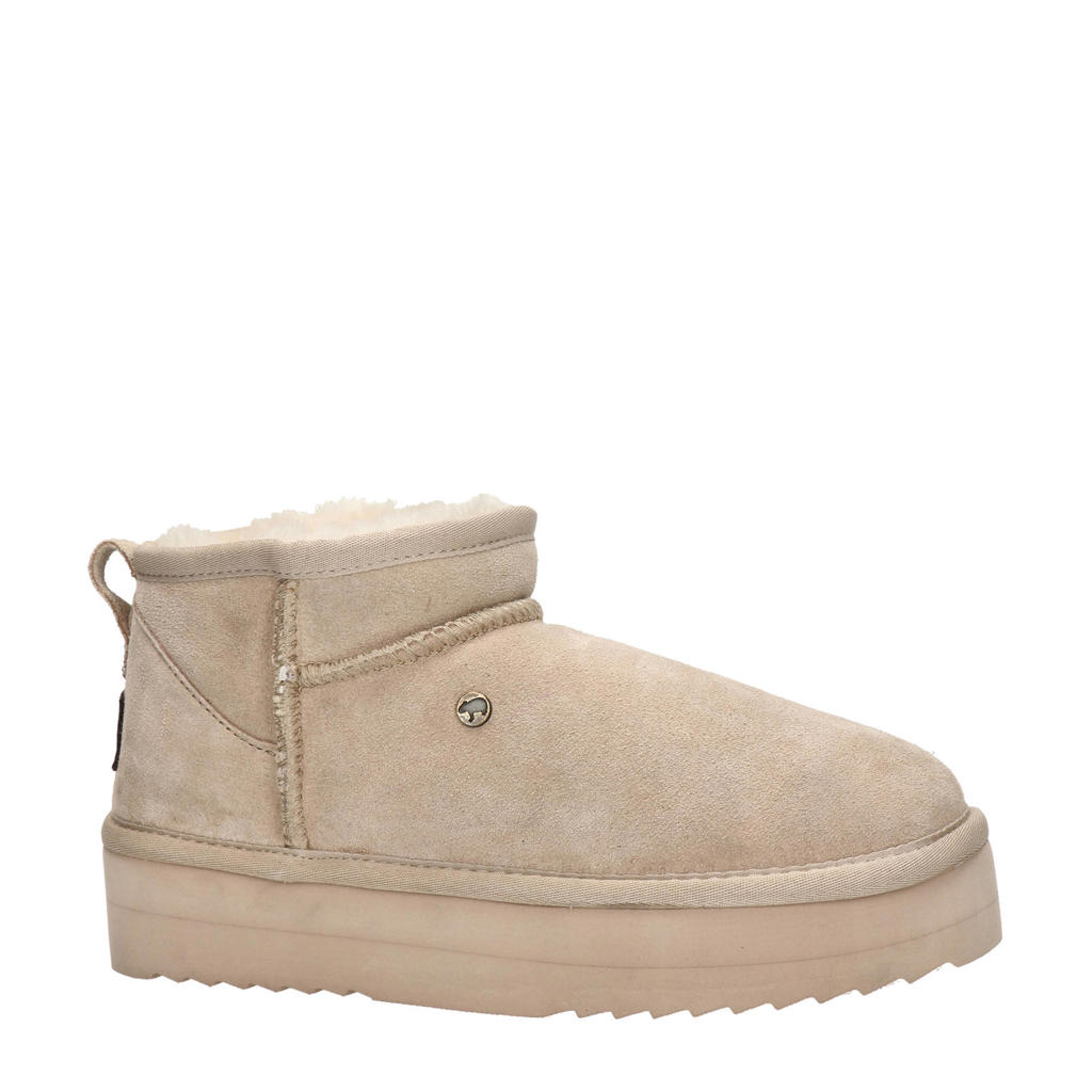 Warmbat Australia Durack Plateau suède enkelboots beige | wehkamp