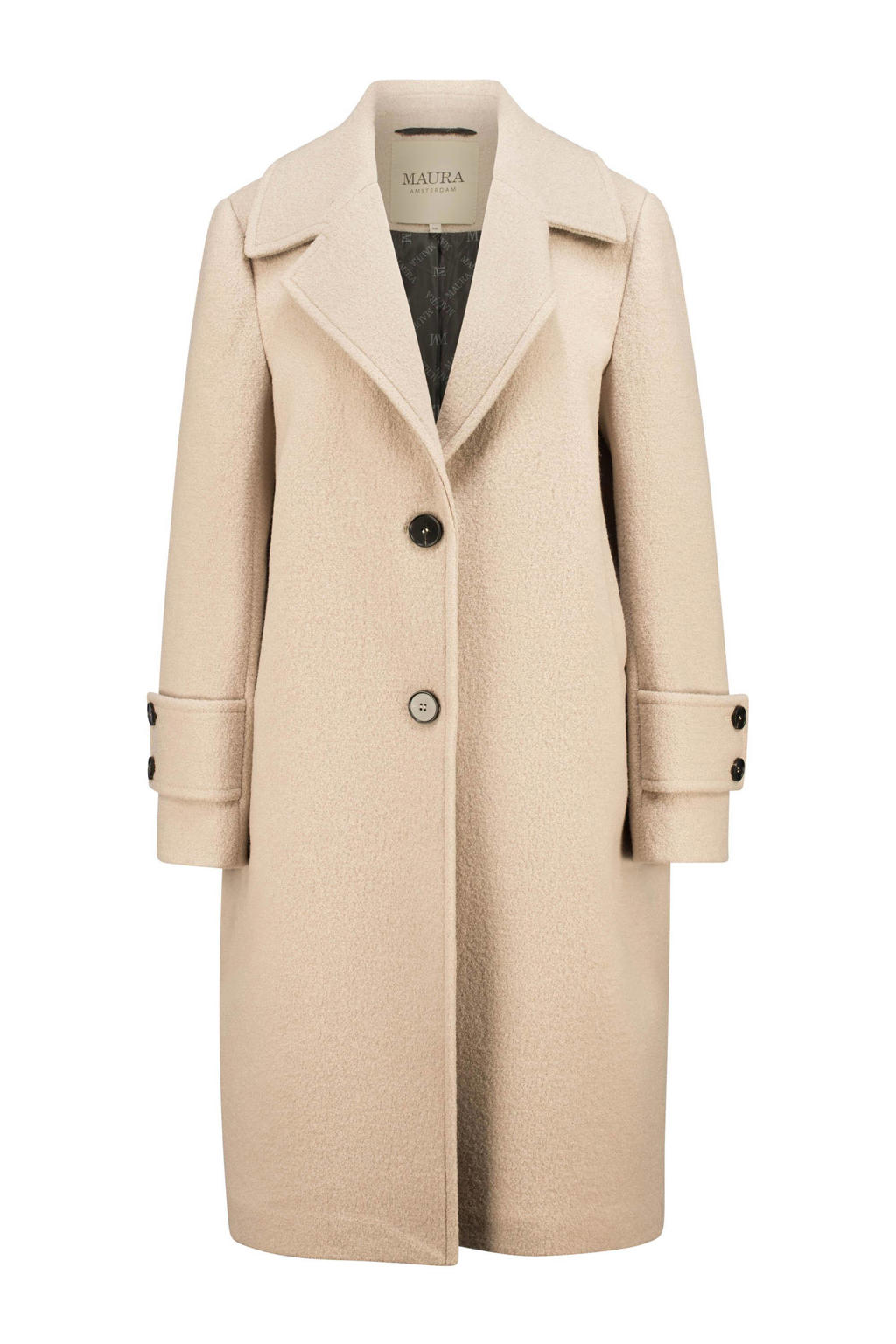 Maura by Claudia Strater wollen mantel taupe | wehkamp