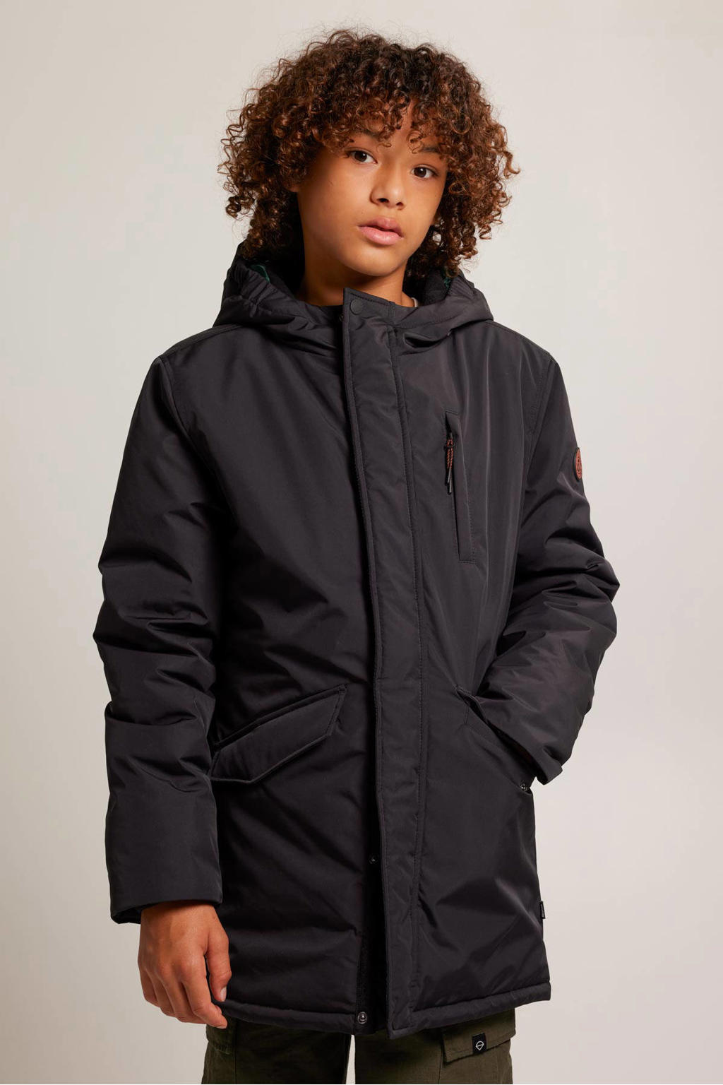 America Today gewatteerde winterjas Jaime JR zwart | wehkamp