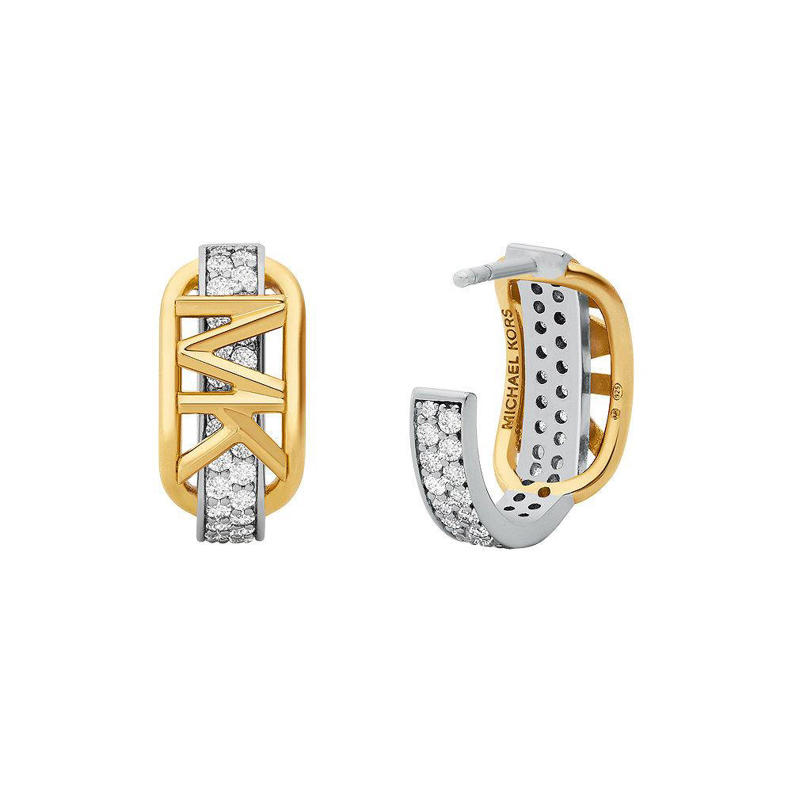 Michael Kors oorbellen MKC1673CZ931 MK Statement link zilverkleurig | wehkamp