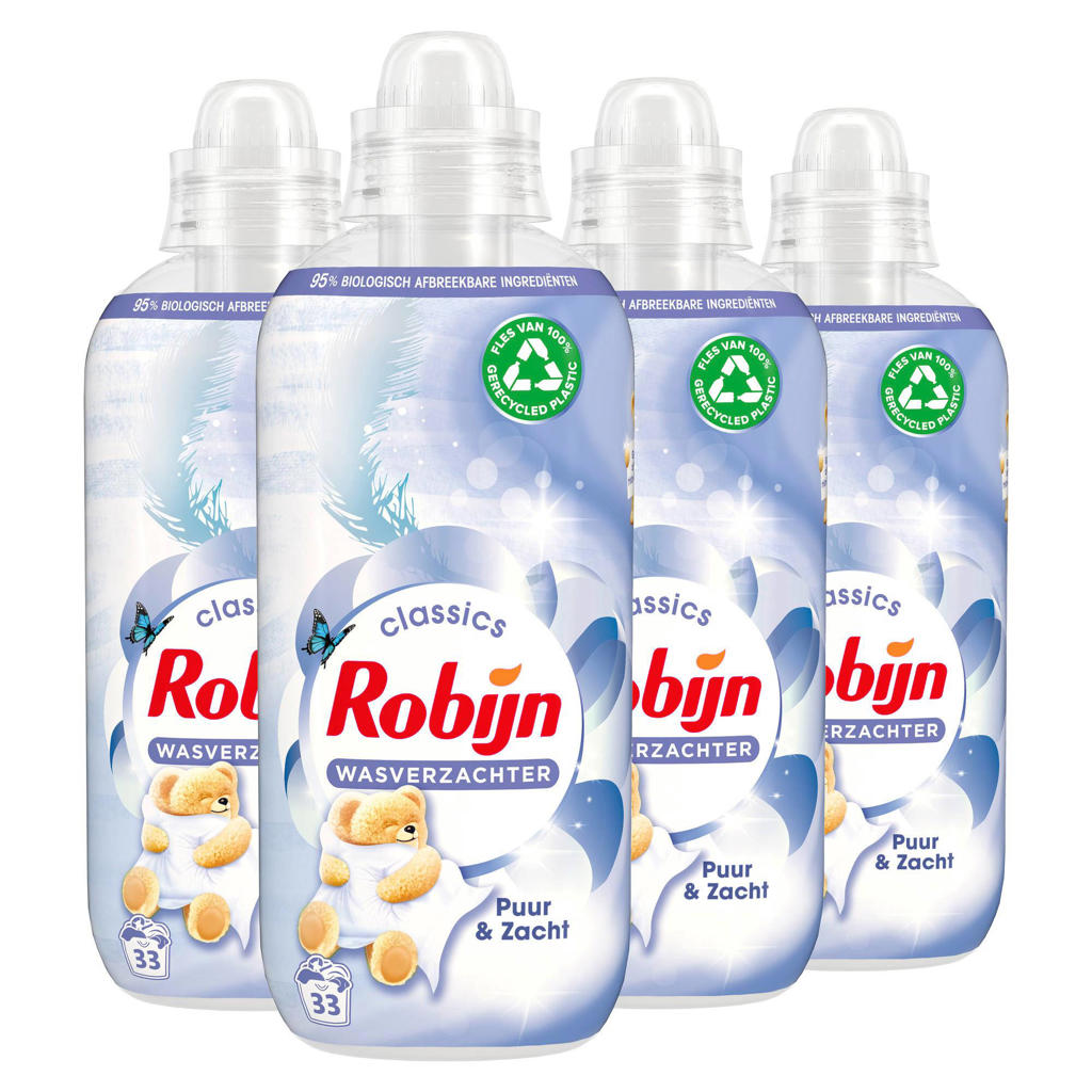 Robijn Classics wasverzachter Puur & Zacht - 4 x 33 wasbeurten - 132 ...