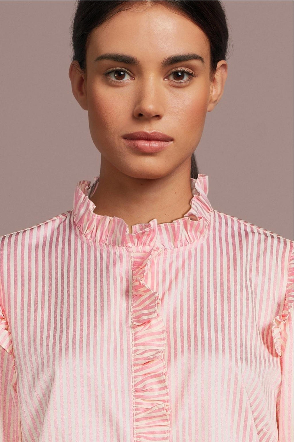 ICHI gestreepte blouse IXIMARCY zalm/wit | wehkamp