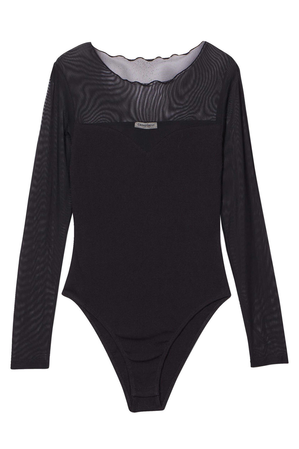Cache Cache semi-transparante mesh body zwart | wehkamp