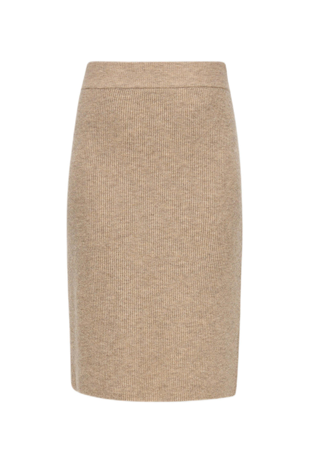 s.Oliver gemêleerde fijngebreide midi rok met wol zand | wehkamp