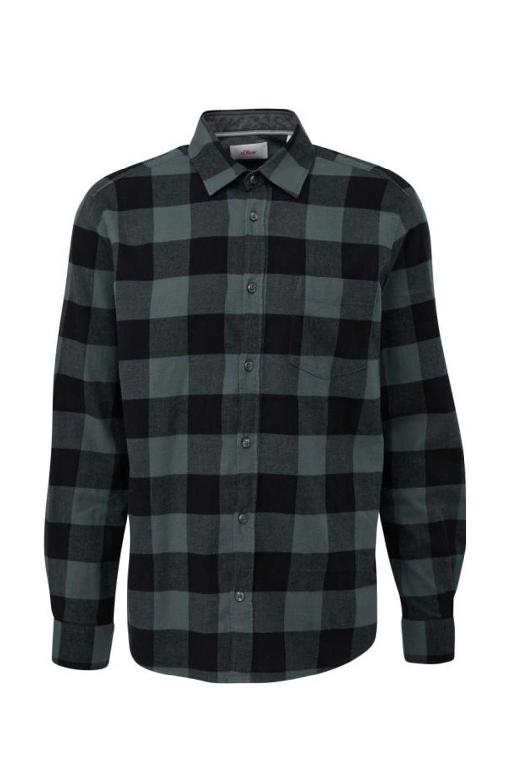 s.Oliver Big Size geruit regular fit overhemd Plus Size groen | wehkamp