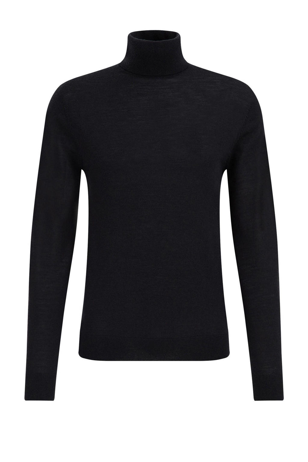 WE Fashion coltrui van merinowol black uni | wehkamp