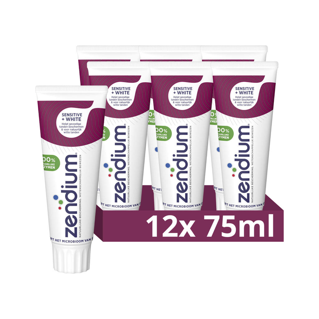 Zendium Sensitive+White tandpasta - 12 x 75 ml | wehkamp