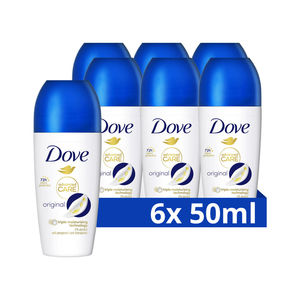 Dove Advanced Care Original anti-transpirant deodorant roller - 6 x 50 ...