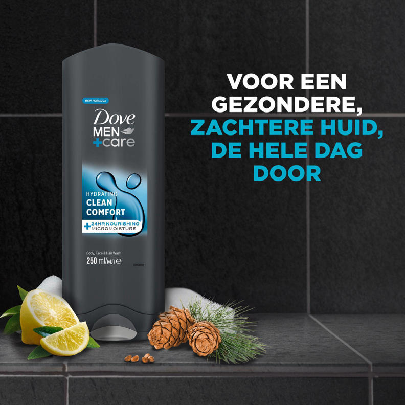 Dove Men+Care Clean Comfort 3-in-1 douchegel - 6 x 250 ml | wehkamp