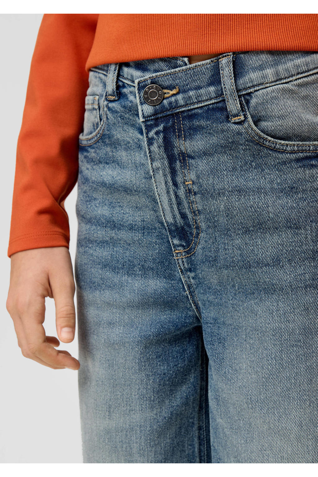 s.Oliver high waist wide leg jeans light blue denim | wehkamp