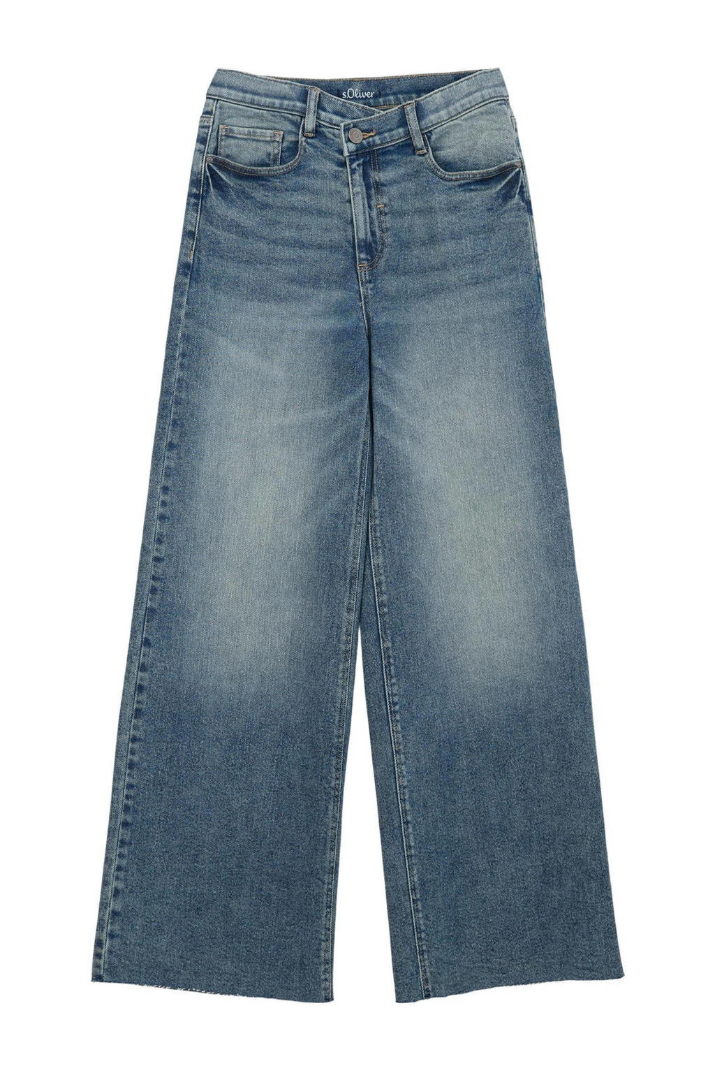 s.Oliver high waist wide leg jeans light blue denim | wehkamp