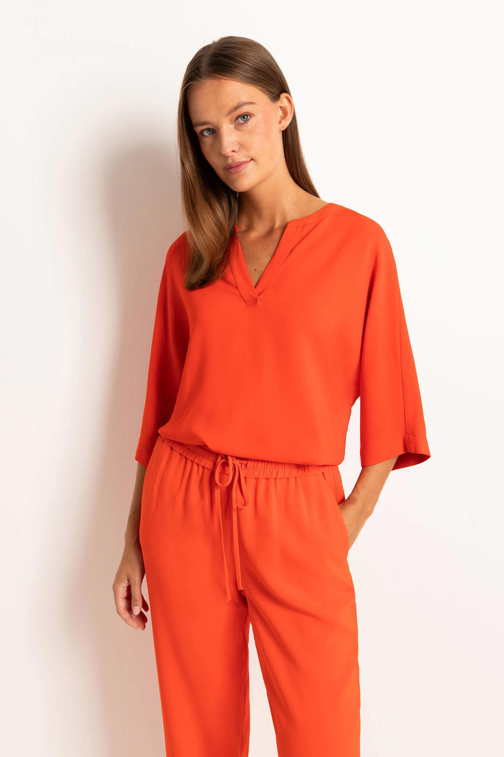 Claudia Sträter blousetop oranjerood | wehkamp