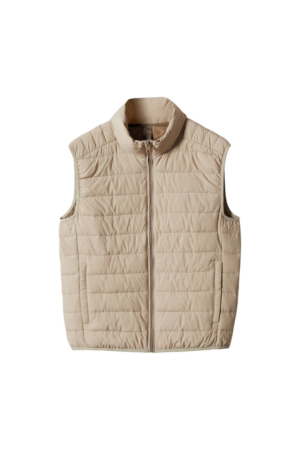 Mango Man bodywarmer van gerecycled polyester beige | wehkamp