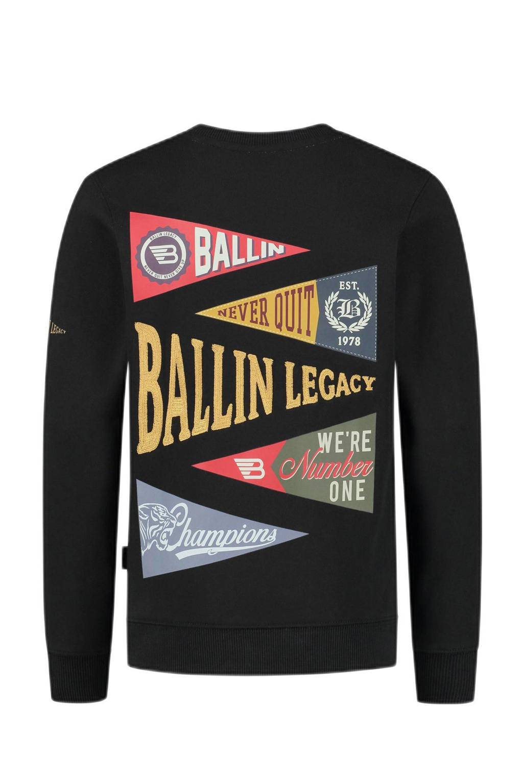 Ballin sweater met backprint zwart | wehkamp