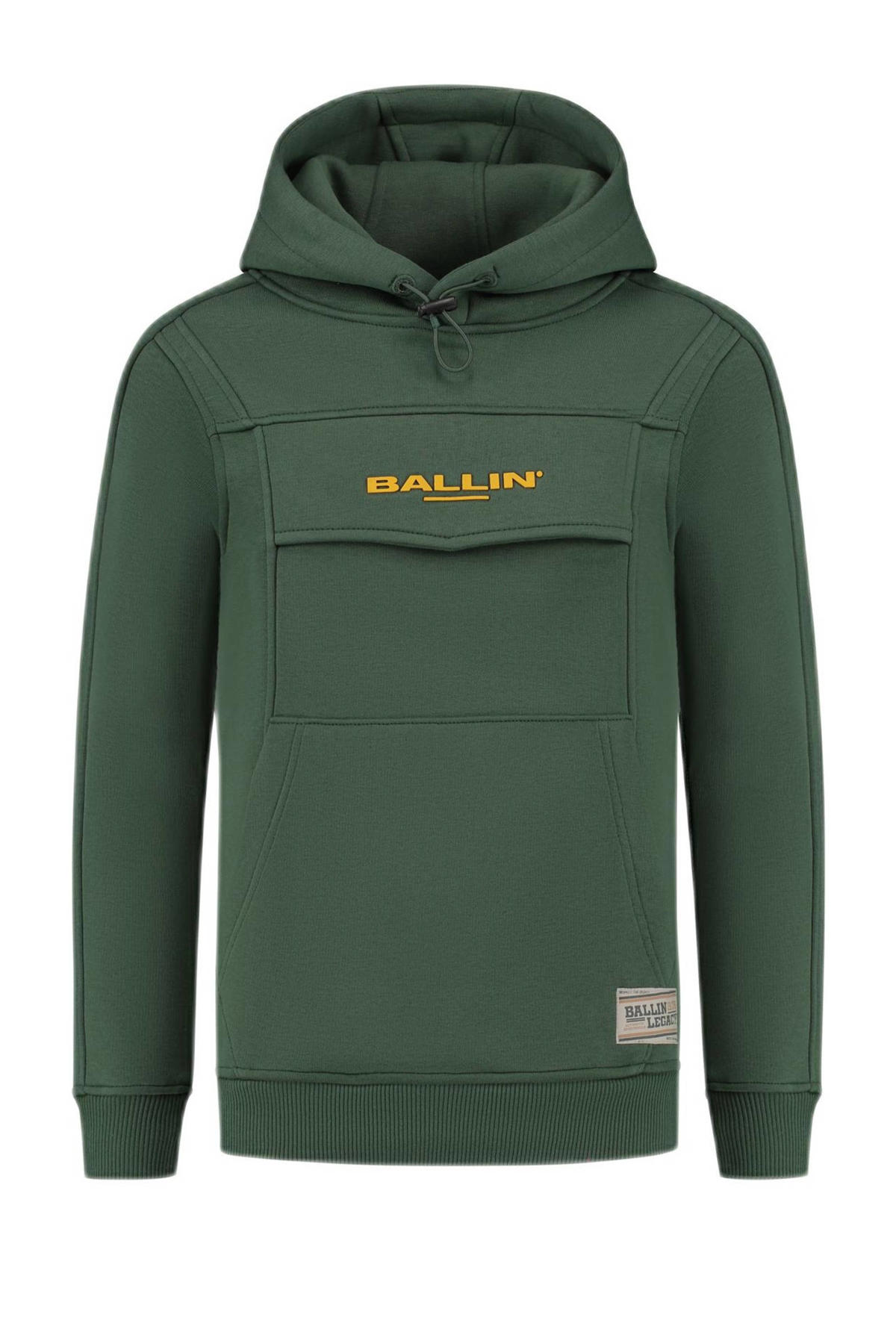 Ballin hoodie met logo donkergroen | wehkamp