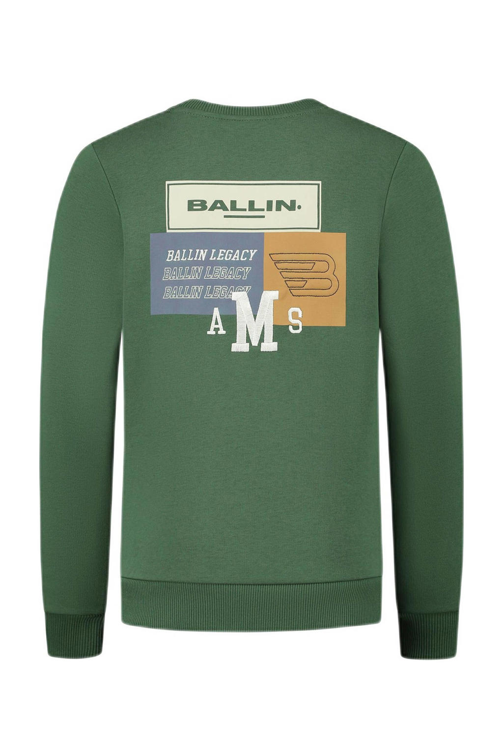 Ballin sweater met backprint mosgroen | wehkamp