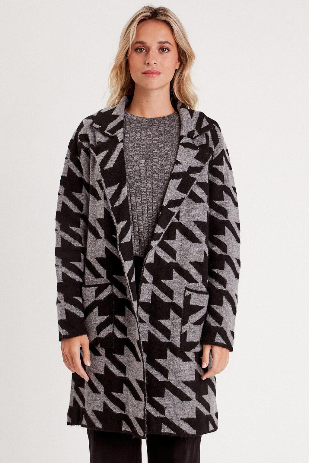 Cache Cache vest met pied-de-poule grijs melange/ zwart | wehkamp