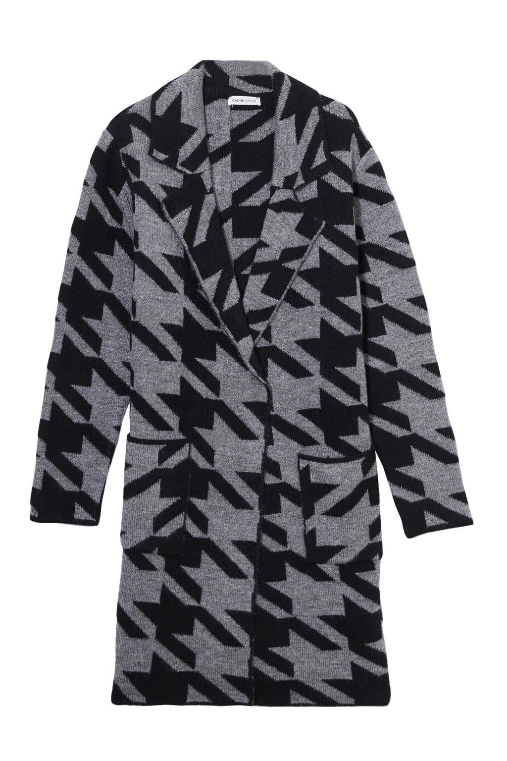 Cache Cache vest met pied-de-poule grijs melange/ zwart | wehkamp