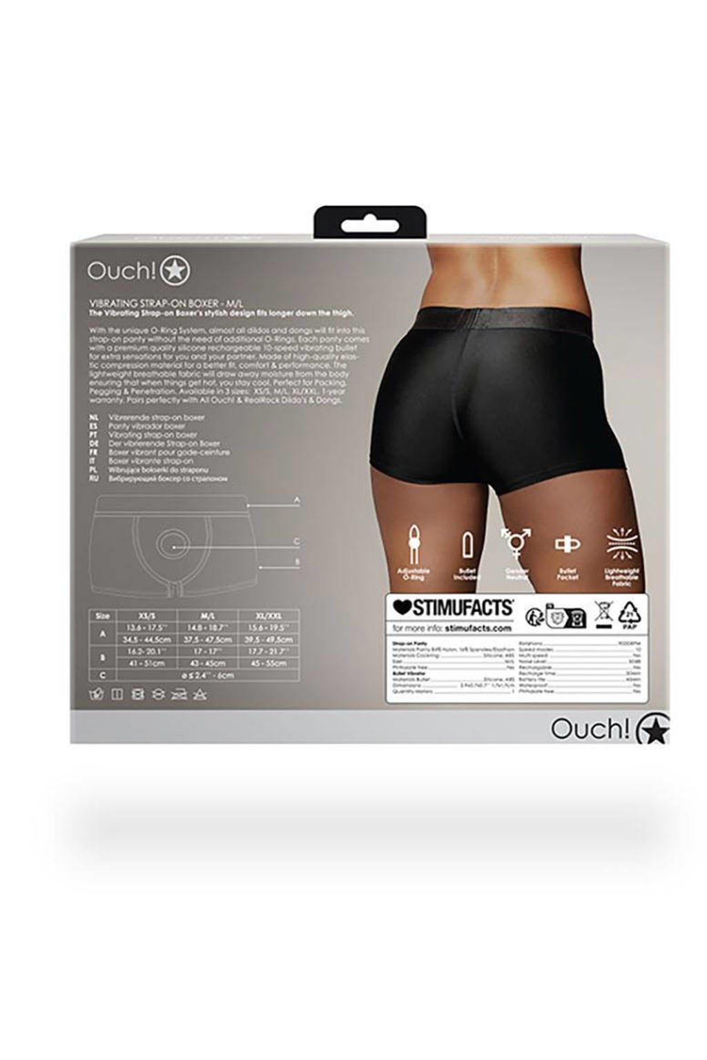 Ouch! Strap-on Boxer met vibrerende bullet - maat M/L - zwart | wehkamp