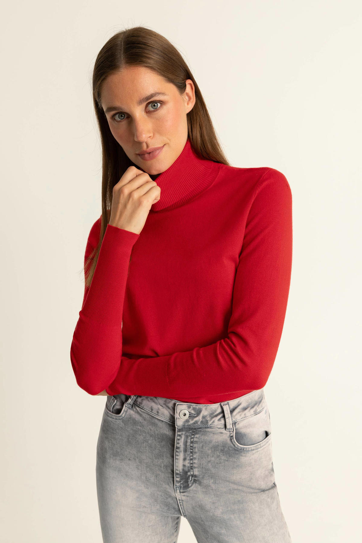 Expresso fijngebreide coltrui rood | wehkamp