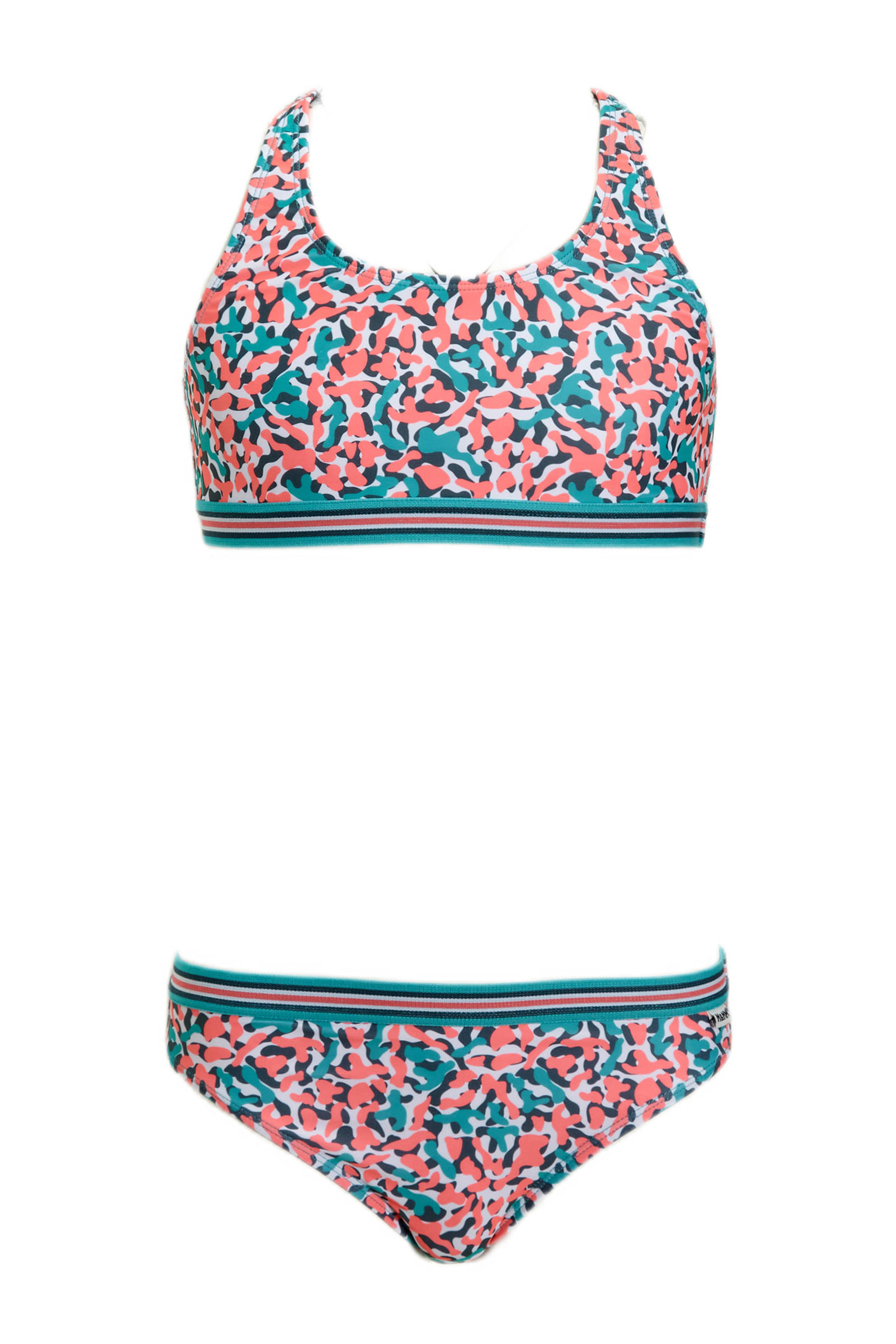 Me & My Monkey crop bikini Pelia roze/lichtblauw | wehkamp