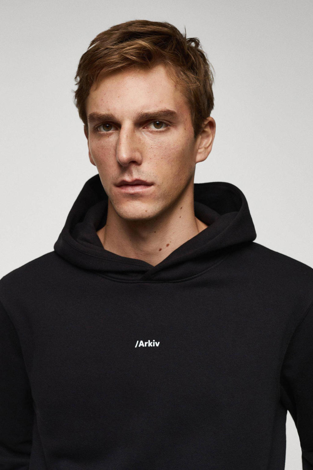Mango Man hoodie met backprint zwart | wehkamp
