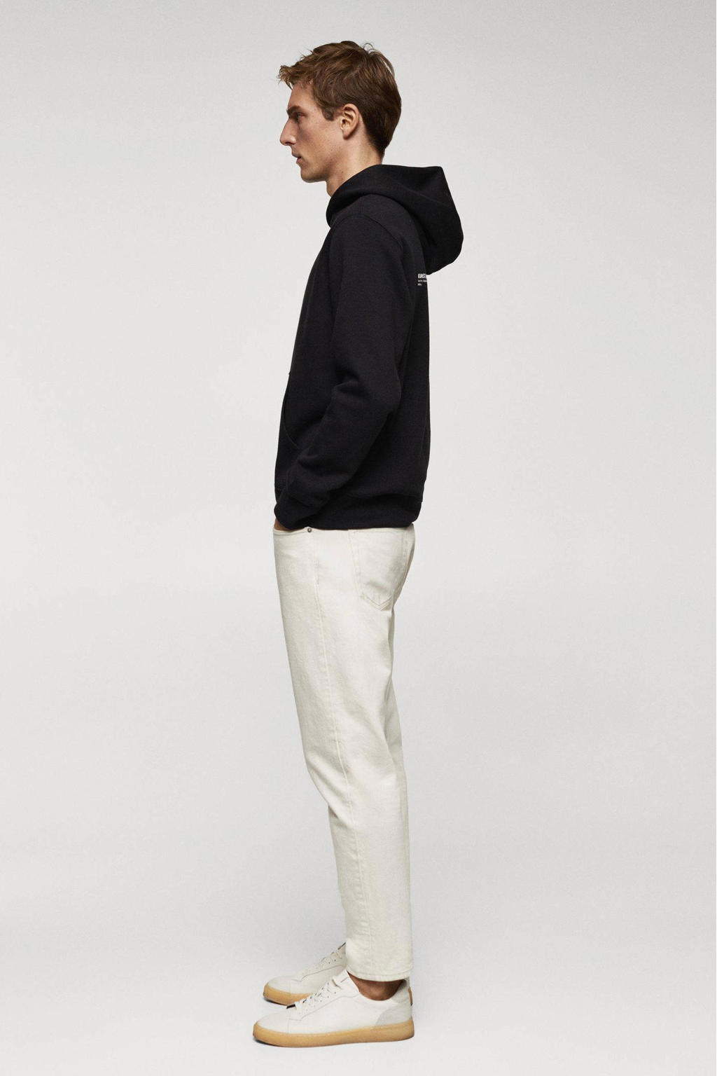Mango Man hoodie met backprint zwart | wehkamp