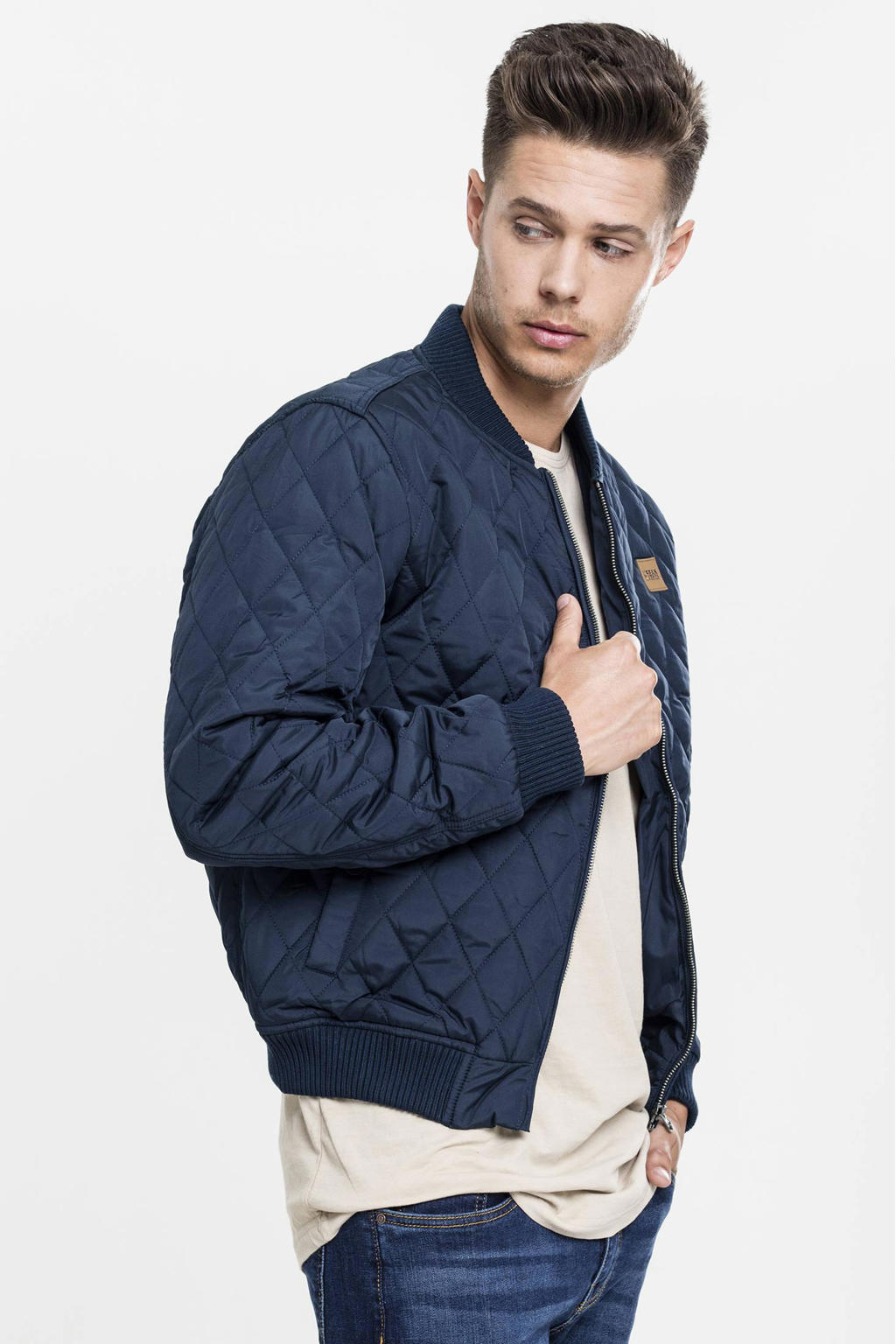 Urban Classics bomberjack Diamond navy | wehkamp