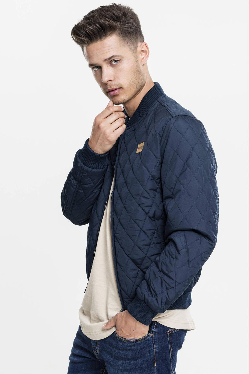 Urban Classics bomberjack Diamond navy | wehkamp