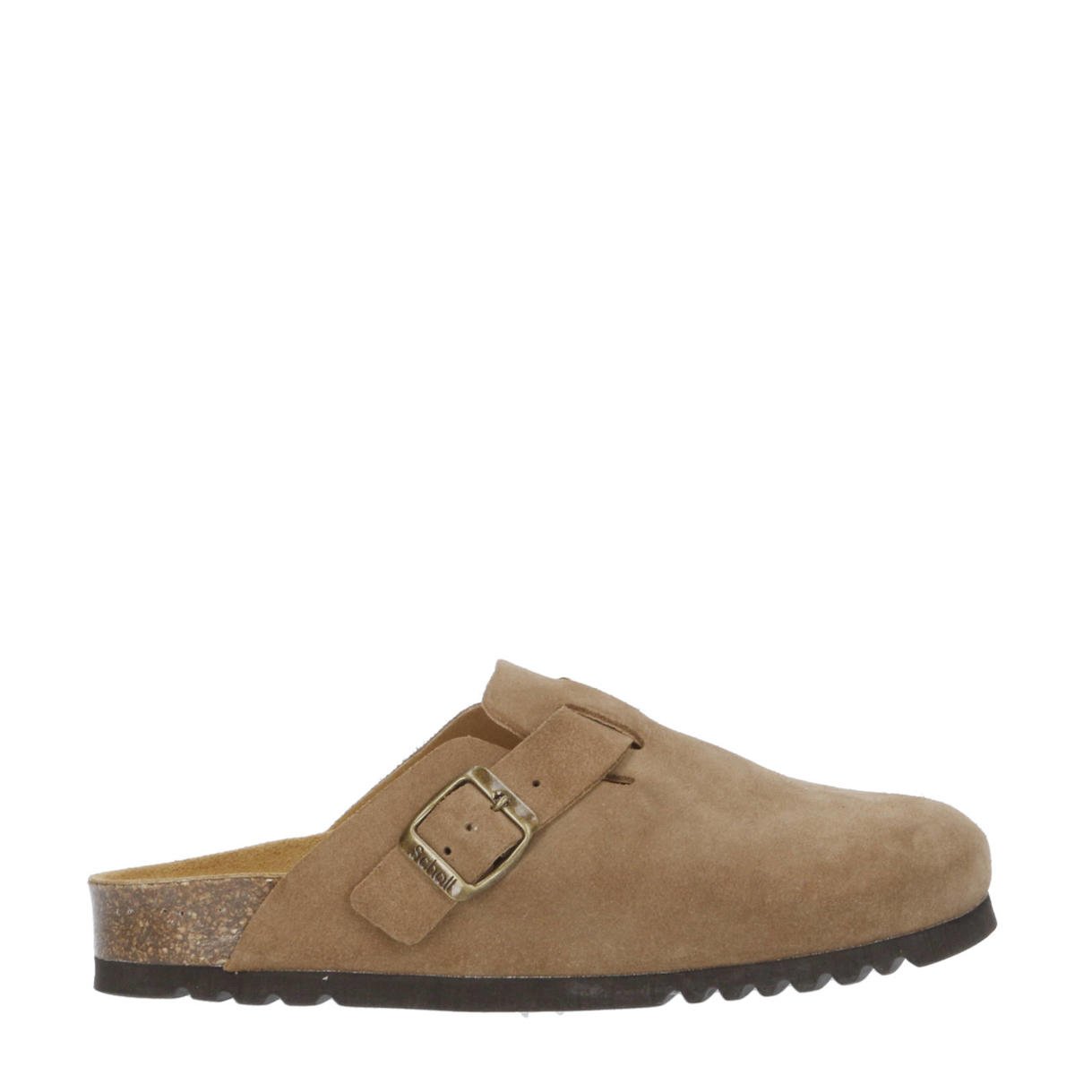 Scholl Fae suède clogs taupe | wehkamp