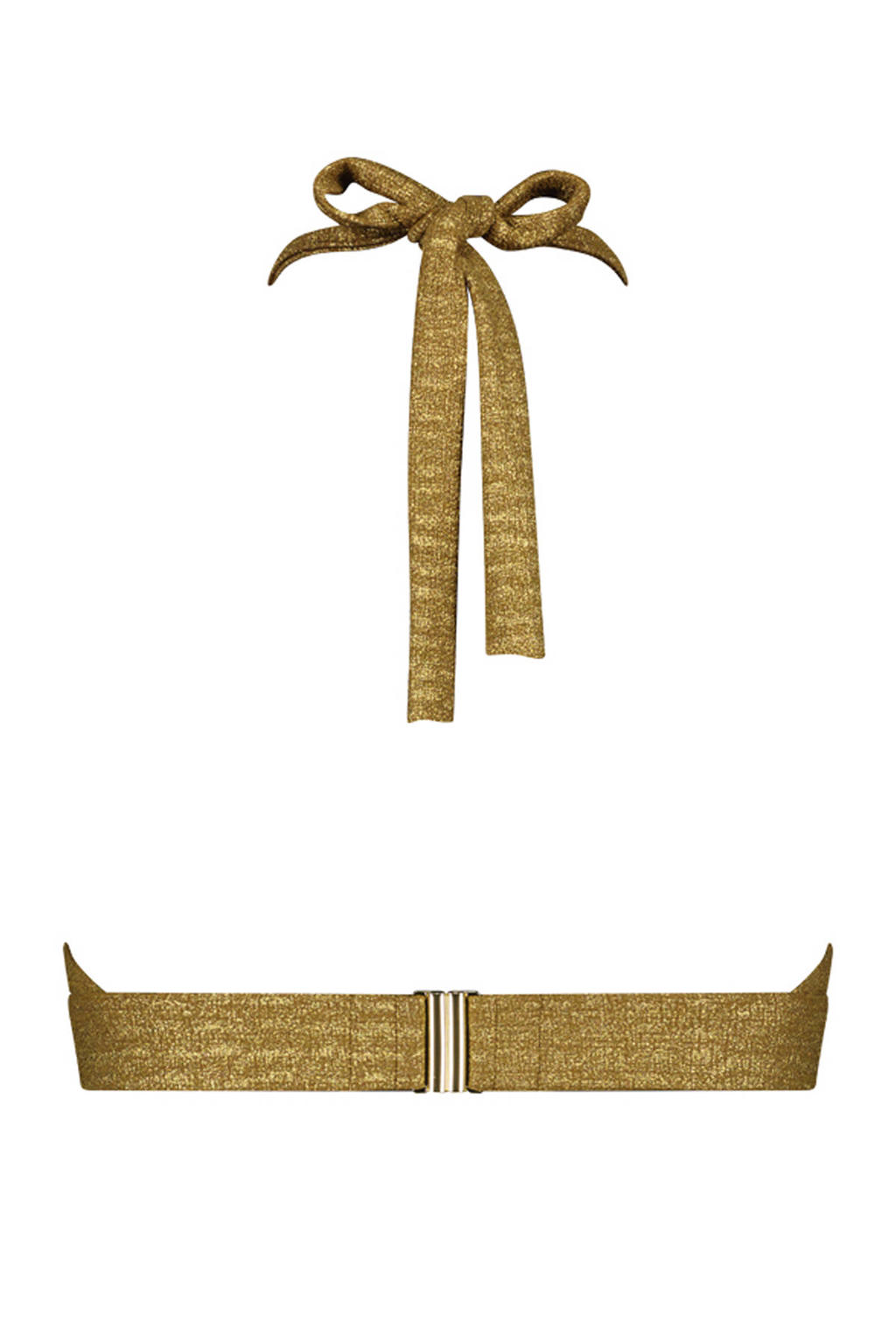 Cyell voorgevormde halter bikinitop met glitters goud | wehkamp