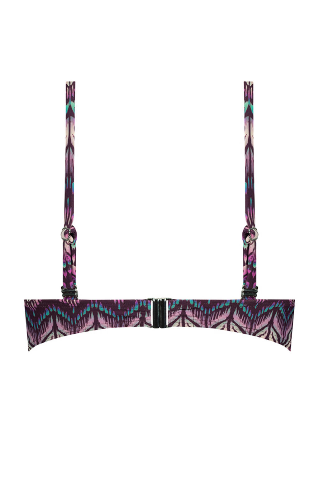 Cyell voorgevormde strapless bandeau bikinitop paars/multi | wehkamp