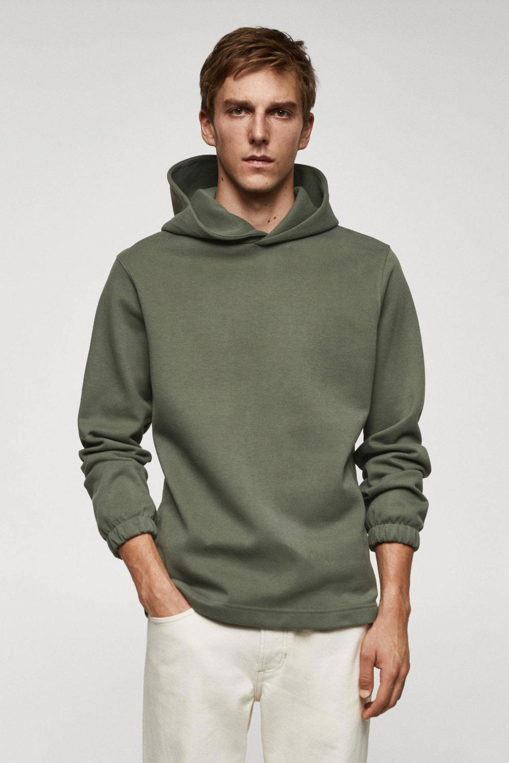 Mango Man hoodie middengroen kopen? | Morgen in huis | wehkamp