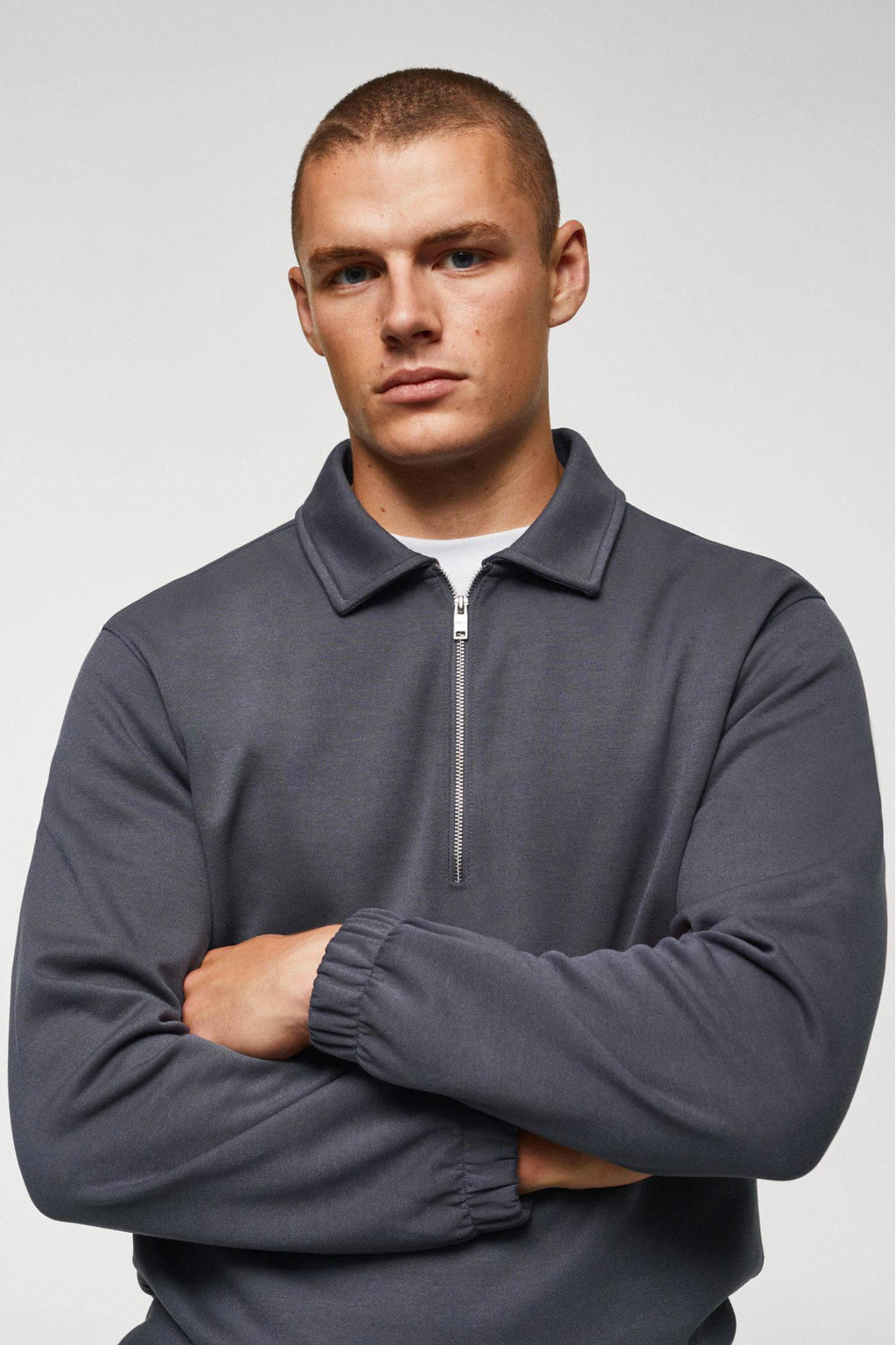 Mango Man sweater grijsblauw kopen? | Morgen in huis | wehkamp