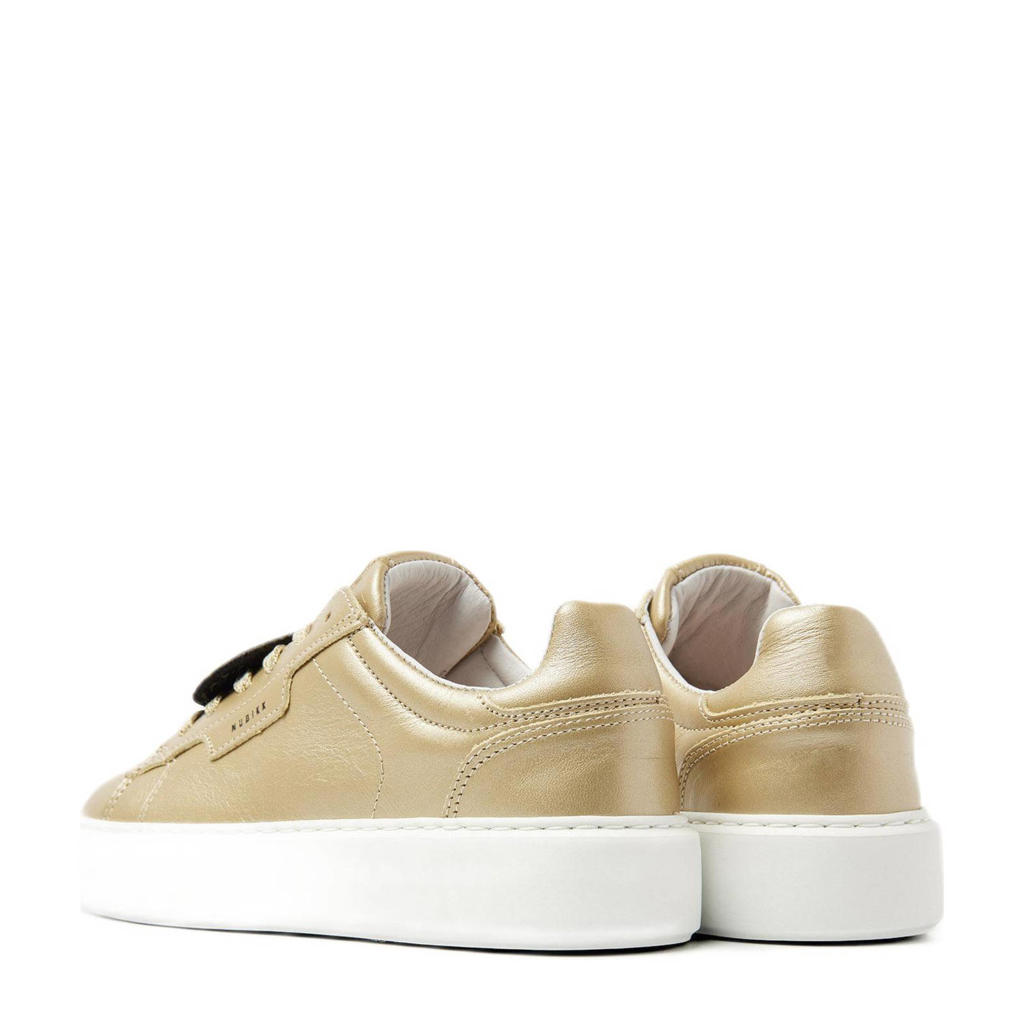 Nubikk leren sneakers goud metallic | wehkamp