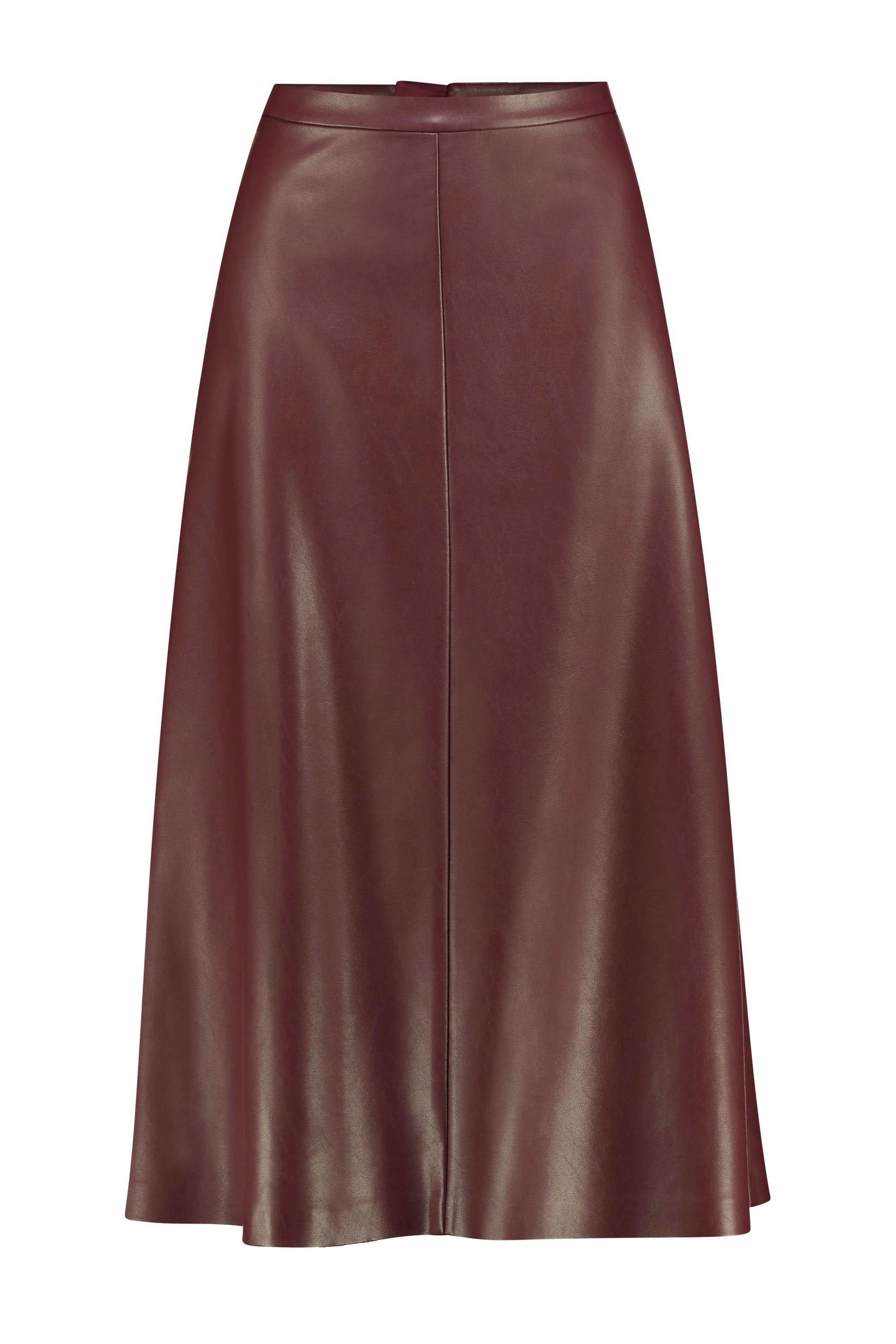 Expresso coated A-lijn rok donkerrood | wehkamp