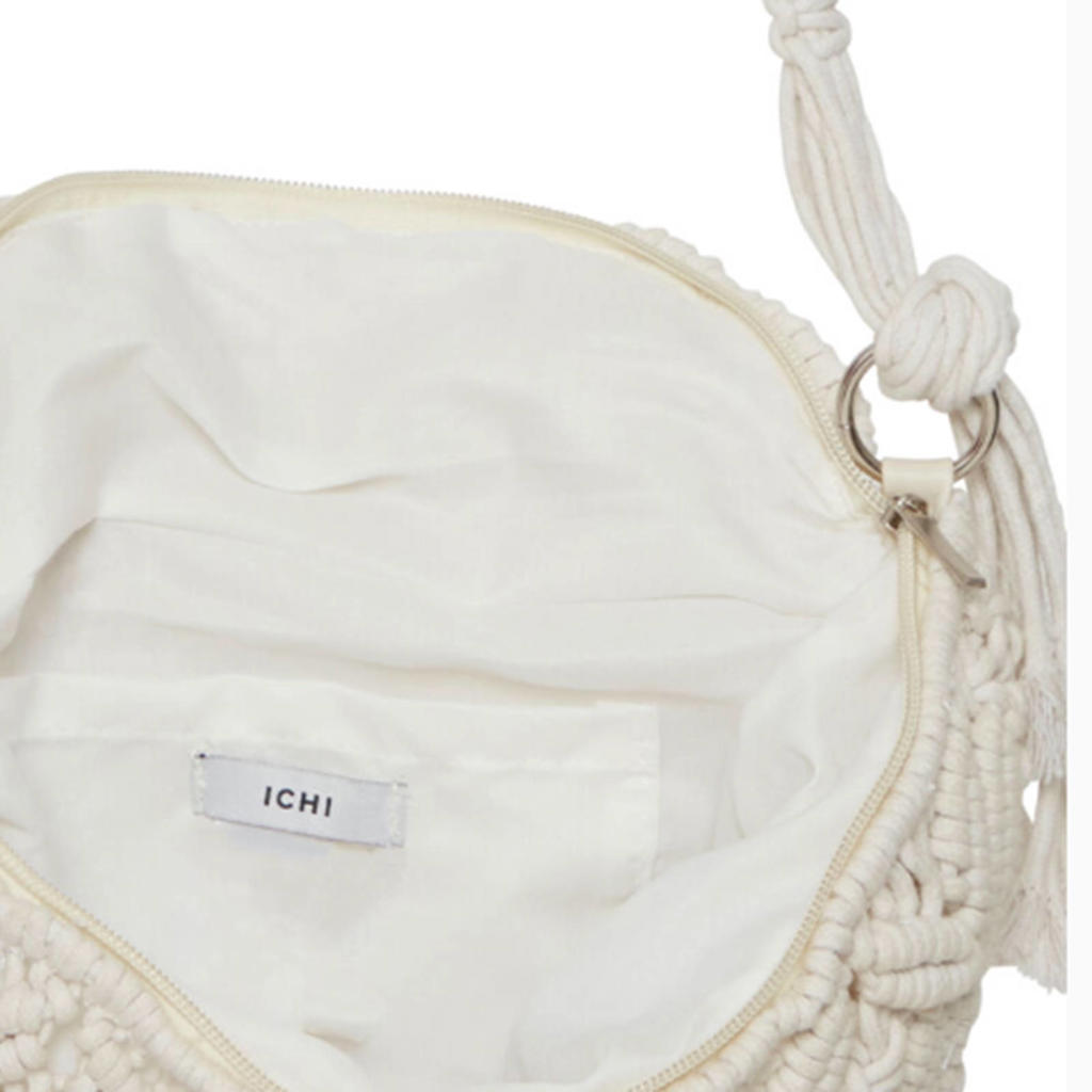 ICHI gevlochten crossbody tas beige | wehkamp
