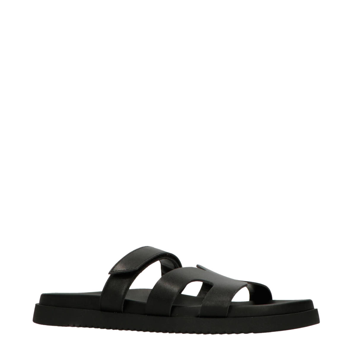 Steve Madden Missile leren slippers zwart | wehkamp
