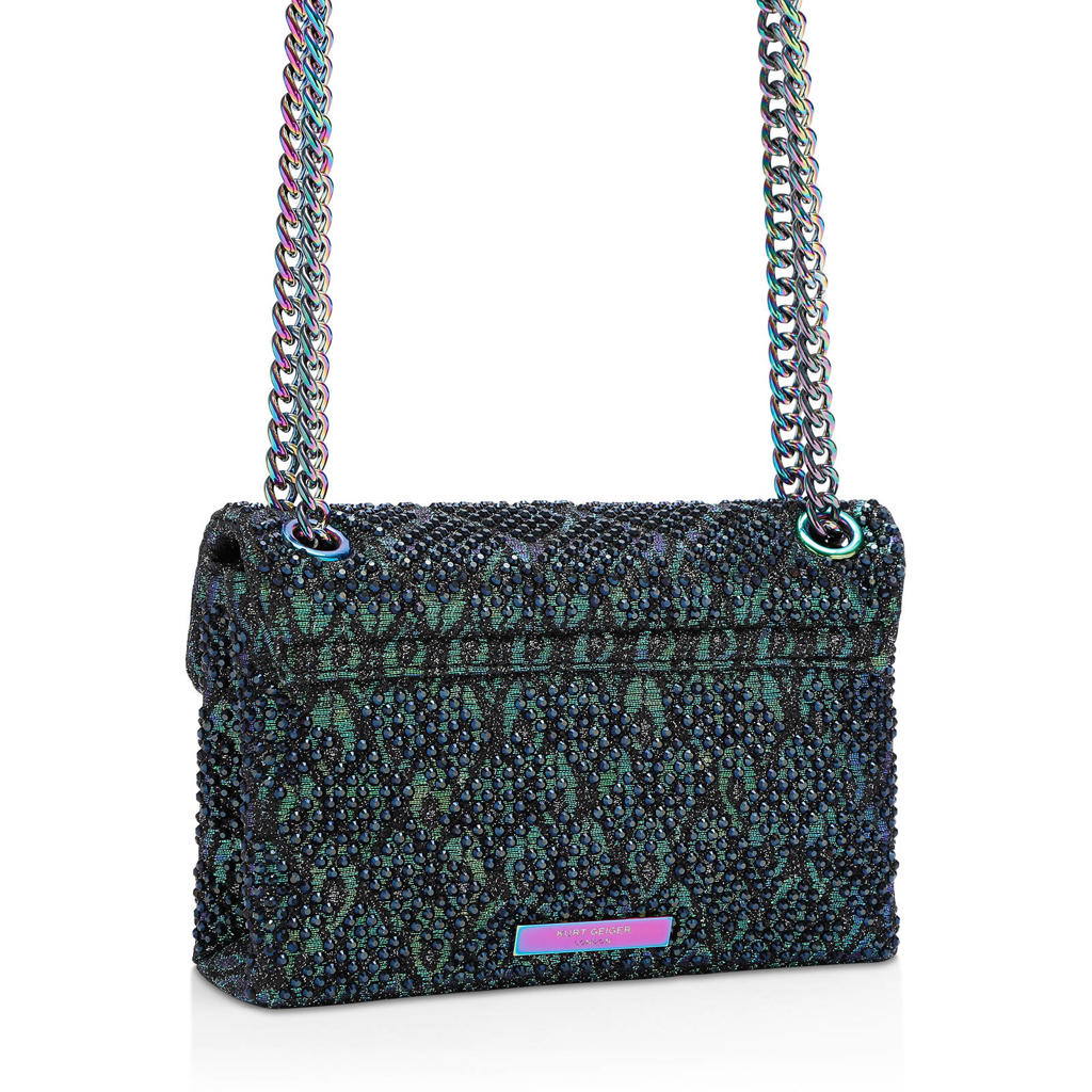 Kurt Geiger crossbody tas Fabric Mini Kesington met stuks zwart/groen ...