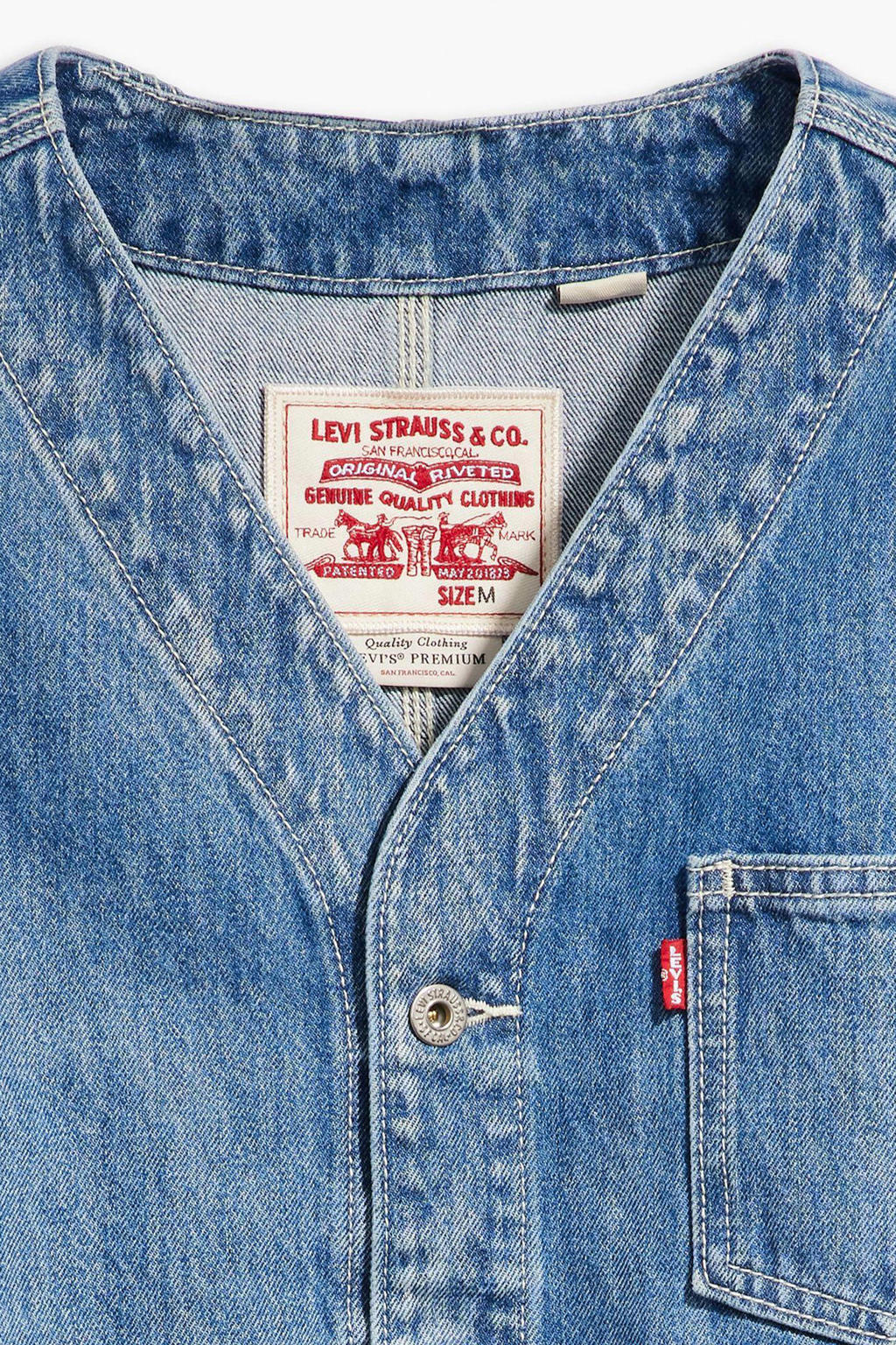 Levi's regular fit denim overshirt Union engineer cardigan met logo ...