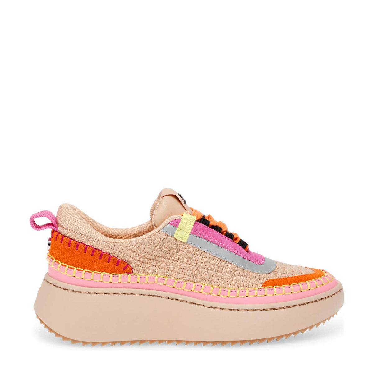 Steve Madden Doubletake sneakers beige/oranje | wehkamp