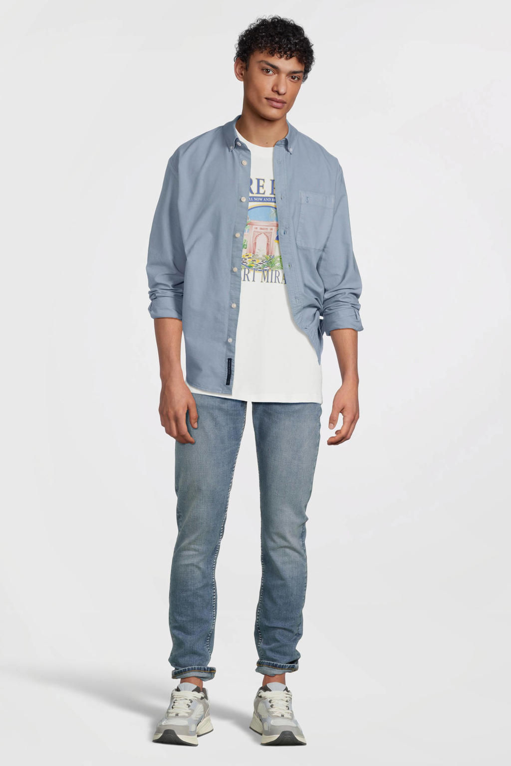 Nudie Jeans slim fit jeans Lean Dean broken blue | wehkamp